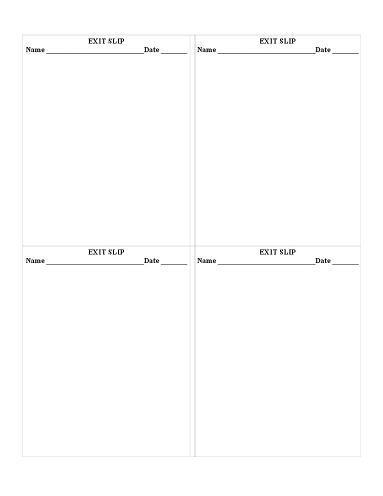 Exit Slip Template for Students | PDF