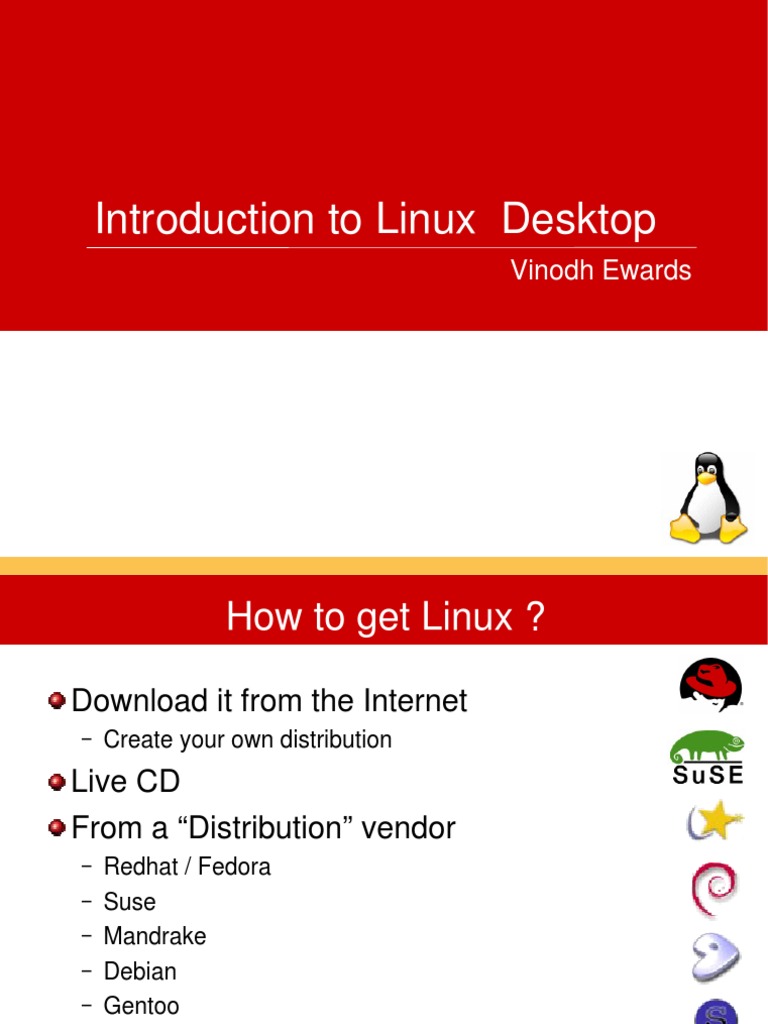 Introduction To Linux Desktop: Vinodh Ewards | PDF | Advanced Packaging ...