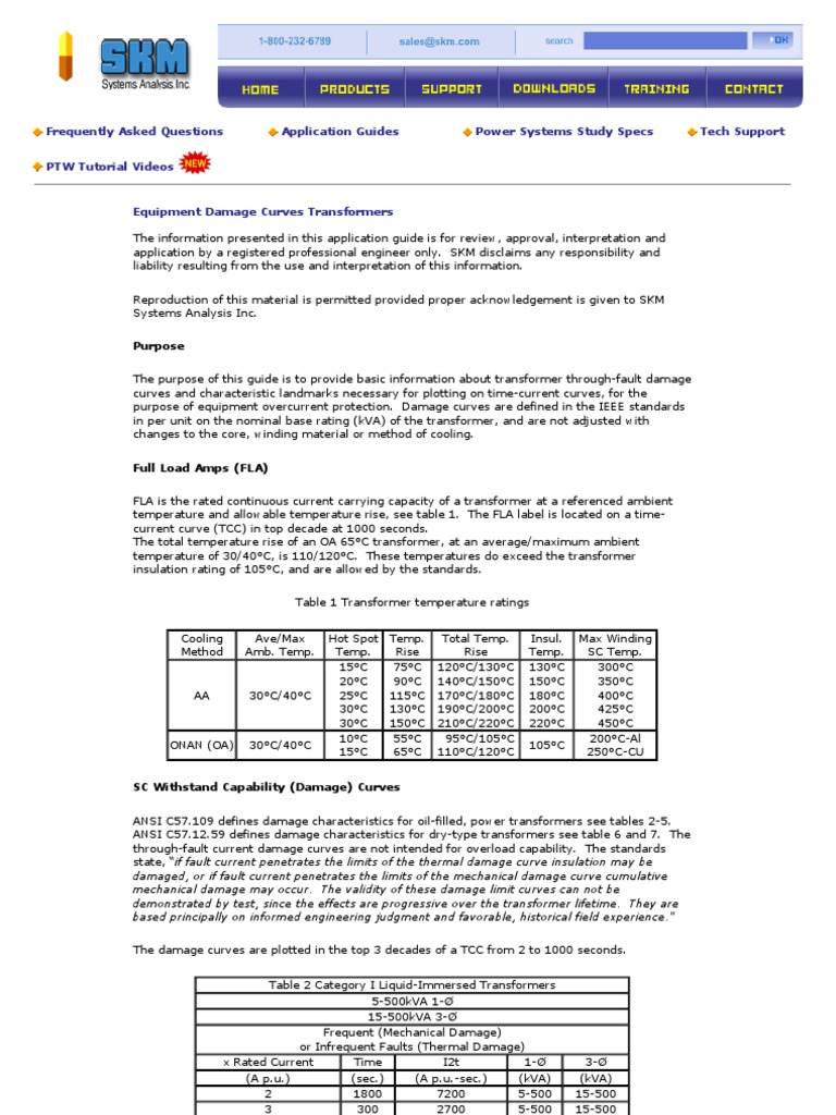 Equipment Damage Curves Transformers | PDF | Transformer | Insulator ...