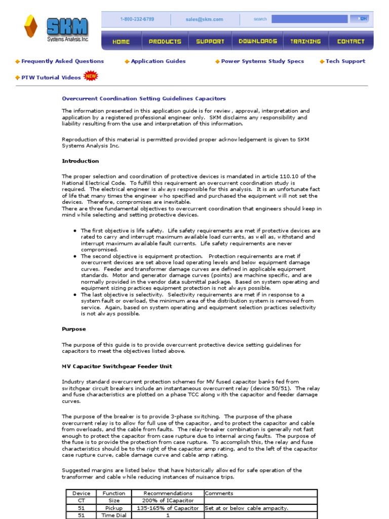 Overcurrent Coordination Setting Guidelines Capacitors | PDF | Fuse ...