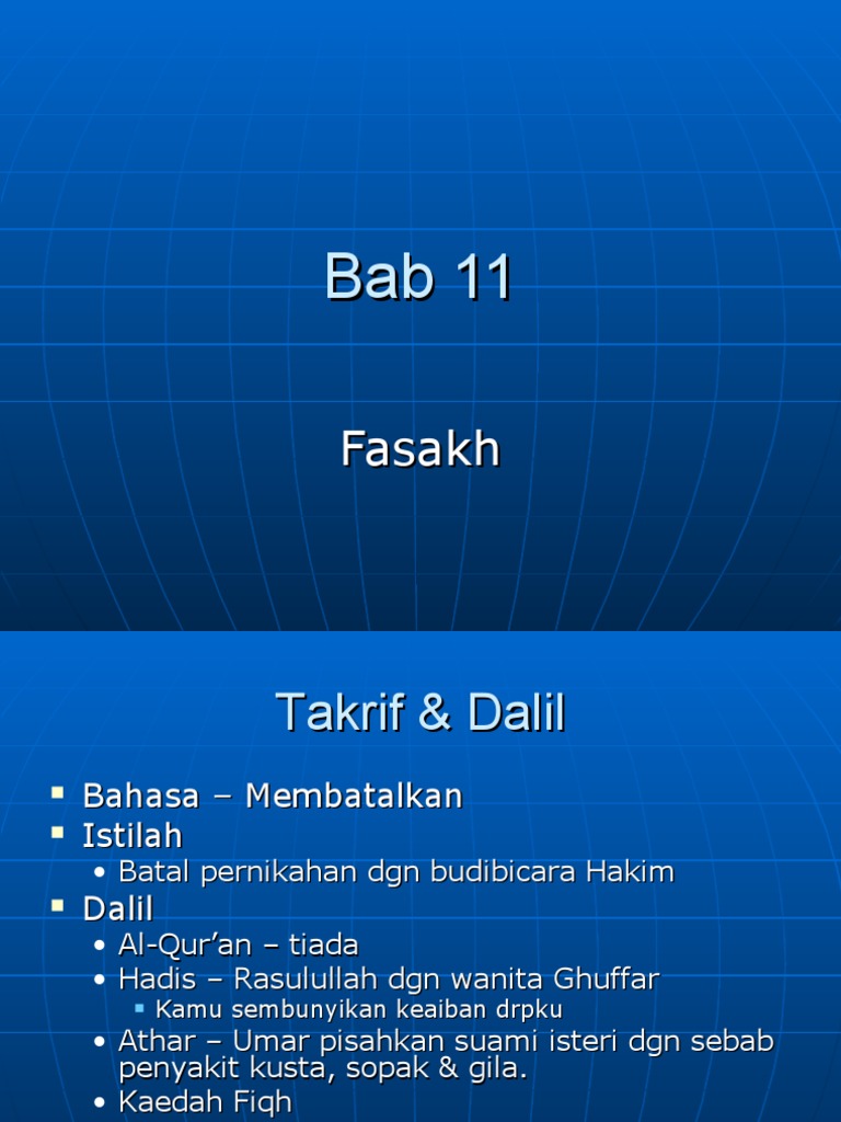 Bab 11 - Fasakh | PDF