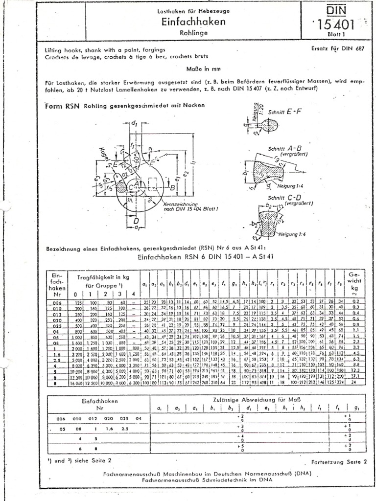 DIN 15401 PARTE 1