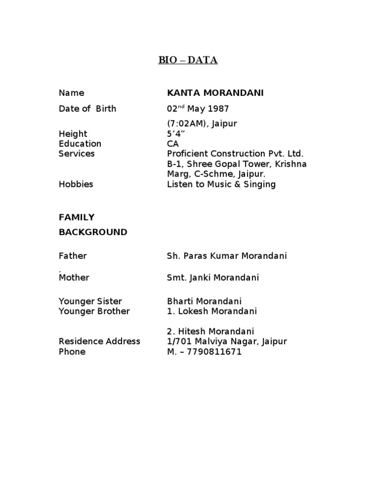 Biodata Me | PDF