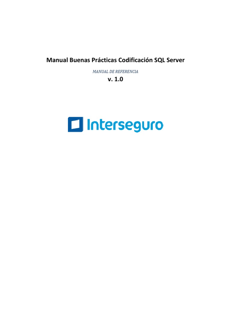 Manual Buenas Prácticas Codificación SQL Server | PDF | Servidor SQL de Microsoft | SQL