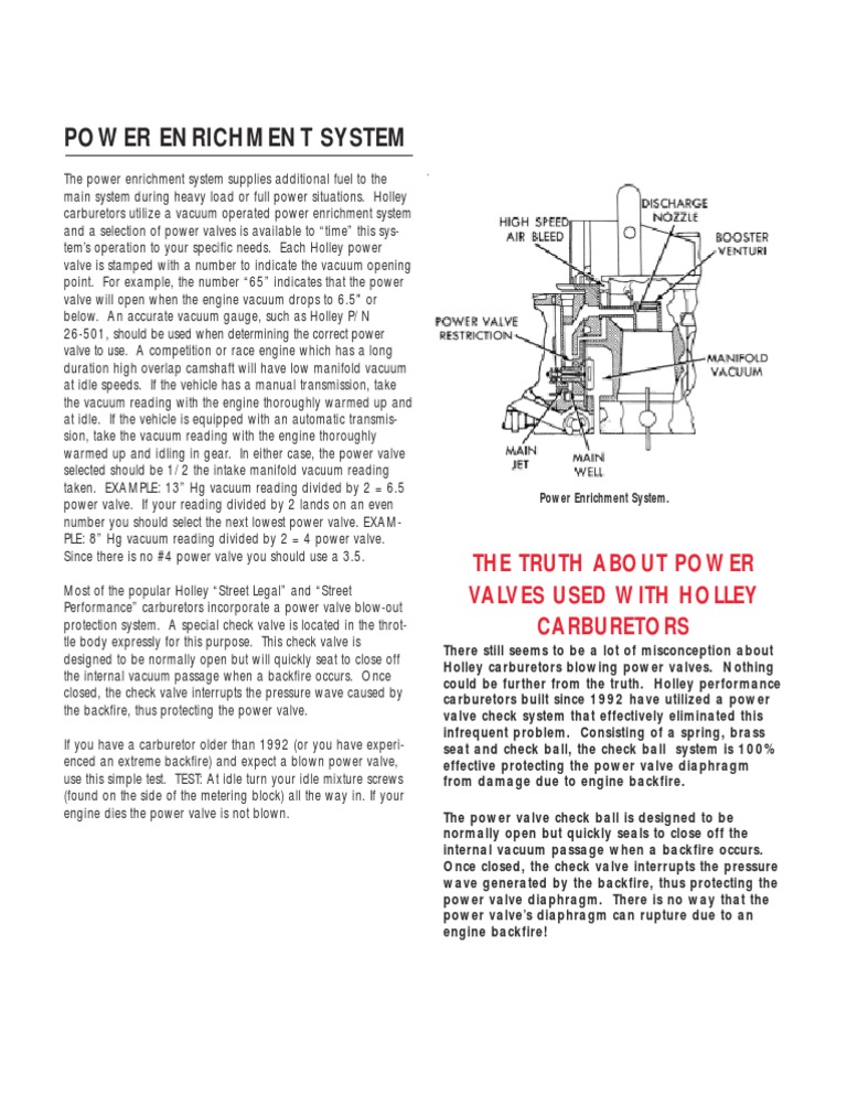 Power Valves | PDF | Carburetor | Valve