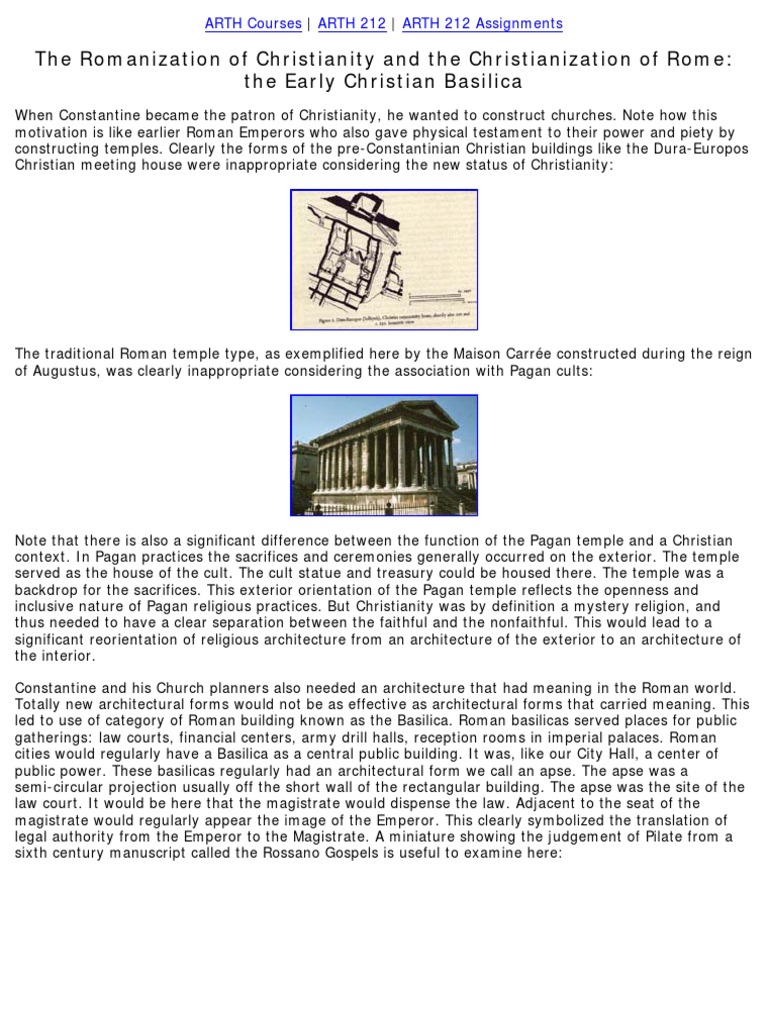 The Early Christian Basilica | PDF | Constantine The Great | Rome