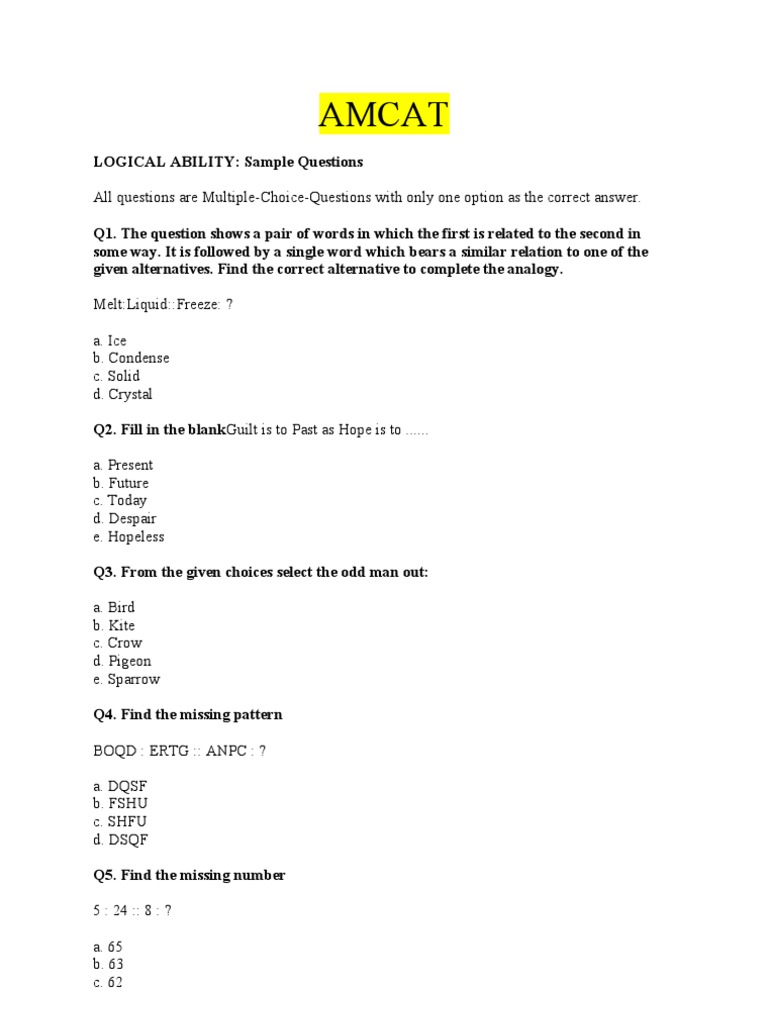 AMCAT Logical | PDF