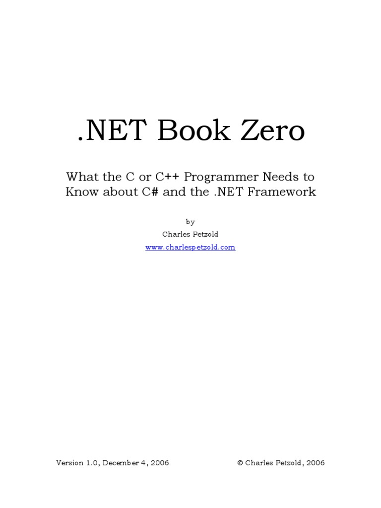 C# .Net Book Zero | PDF | C Sharp (Programming Language) | Microsoft ...