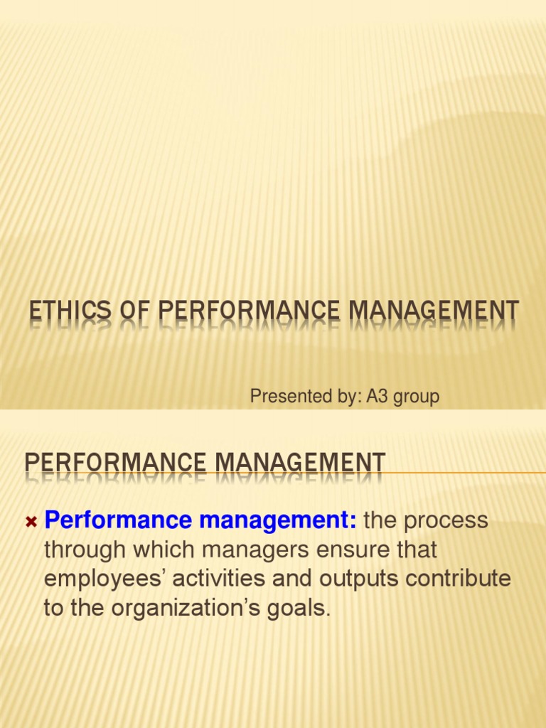 Ethics | PDF | Performance Management | Performance Appraisal