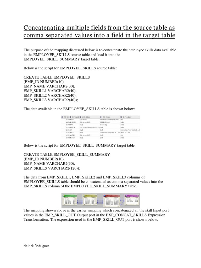 Concatenating Skills in Informatica | PDF | String (Computer Science ...