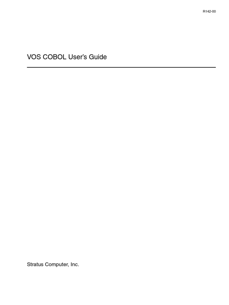 VOS COBOL User Guide | PDF | Compiler | Subroutine