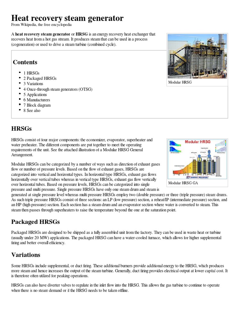 Heat Recovery Steam Generator | PDF | Physical Quantities | Steam Power