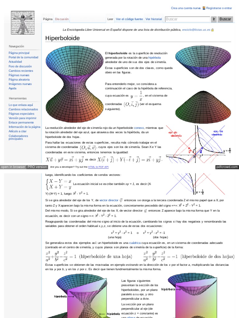 Enciclopedia Us Es Index Php Hiperboloide | Espacio | Enseñanza de ...