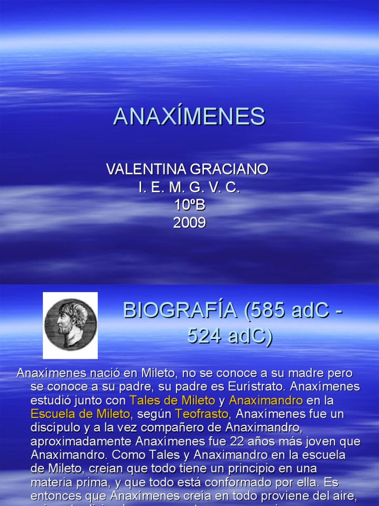 ANAXÍMENES | PDF | Science | Ciencia filosófica