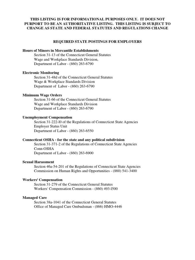 Department of Labor: Poster-List | Download Free PDF | United States ...