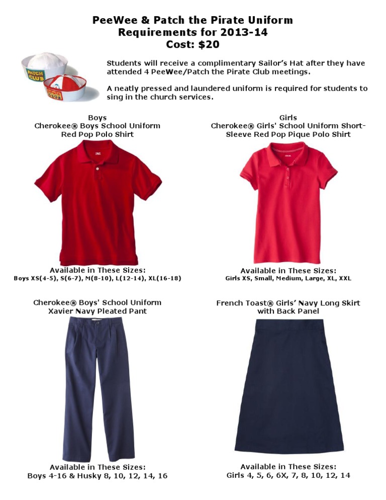 PeeWee & Patch Pirate Uniform Guide | PDF | Sports & Recreation ...