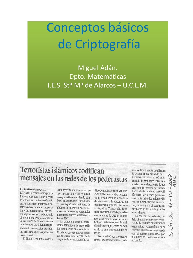 11 Criptografia Basica | PDF | Clave (criptografía) | Criptografía