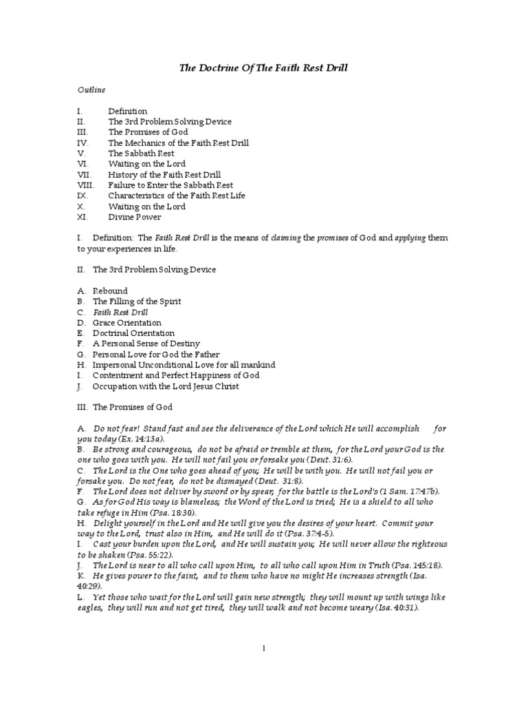 Faith Rest Drill | Download Free PDF | Faith | Grace In Christianity