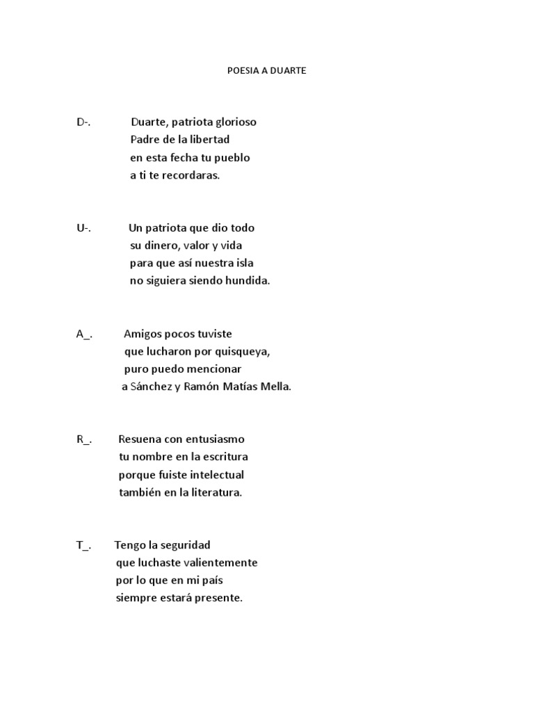 Poemas a Juan Pablo Duarte | PDF