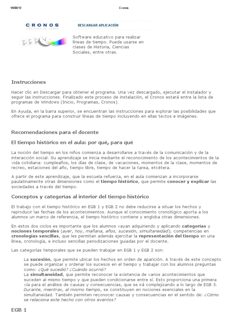 Cronos Tutorial | PDF | Hora | Aprendizaje