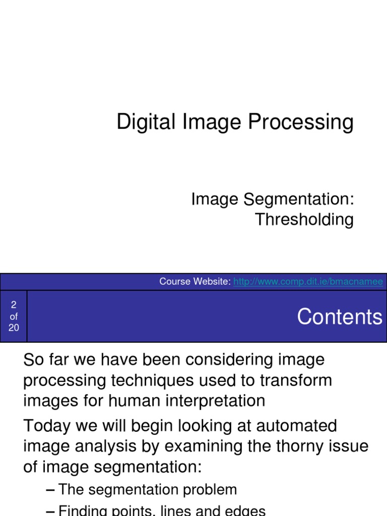 ImageProcessing9 Segmentation (PointsLinesEdges) | PDF | Image ...
