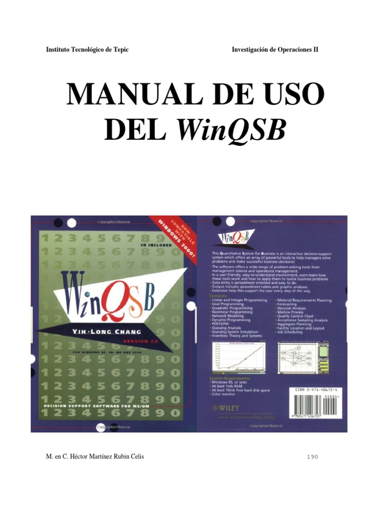 Manual de Uso del WinQSB | PDF | La investigación de operaciones | Toma ...