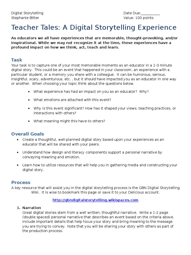 Seminar Assignment | PDF | Storytelling | Narrative