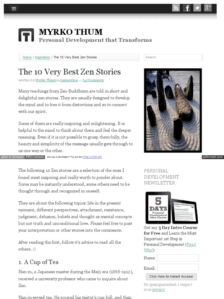 10 Very Best Zen Stories | PDF | Html | Zen