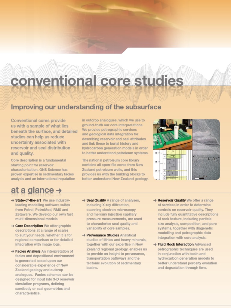 Conventional Core Studies | Petroleum Reservoir | Geology