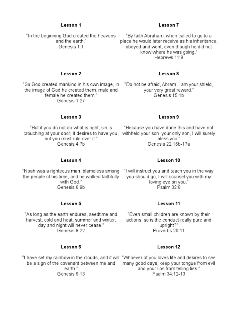 Genesis Memory Work | PDF | Book Of Genesis | Abraham