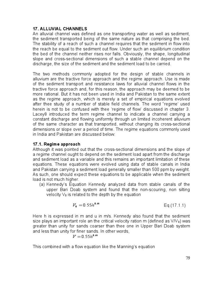 Alluvial 2 | PDF | Sediment | Equations