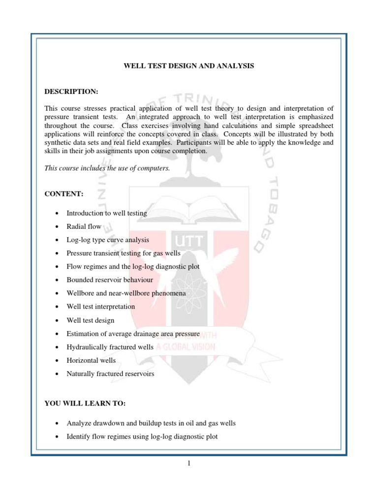 Well Test Design Analysis | PDF | Petroleum Reservoir | Analysis