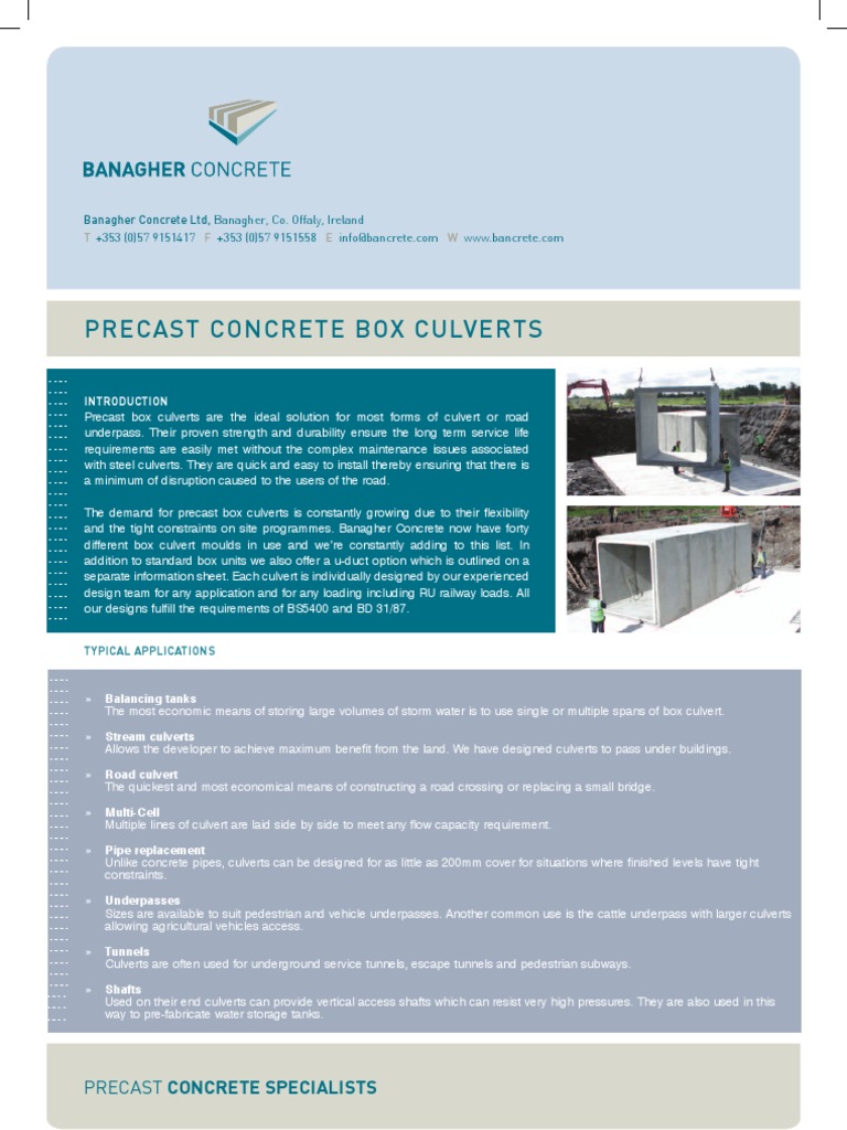 Box Culvert | PDF | Tunnel | Precast Concrete