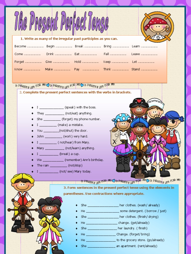Irregular Past Participles and Present Perfect Exercises | PDF