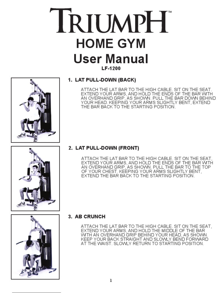 Triumph Home Gym User Manual | PDF | Wellness