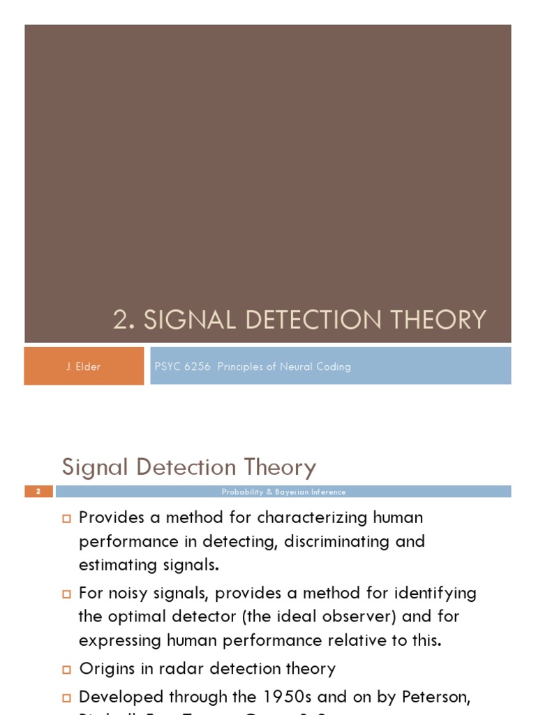 02 Signal Detection Theory PDF | PDF | Statistical Inference | Bayesian Inference