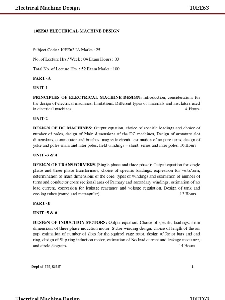 Electrical Machine Design | PDF | Electric Motor | Ferromagnetism