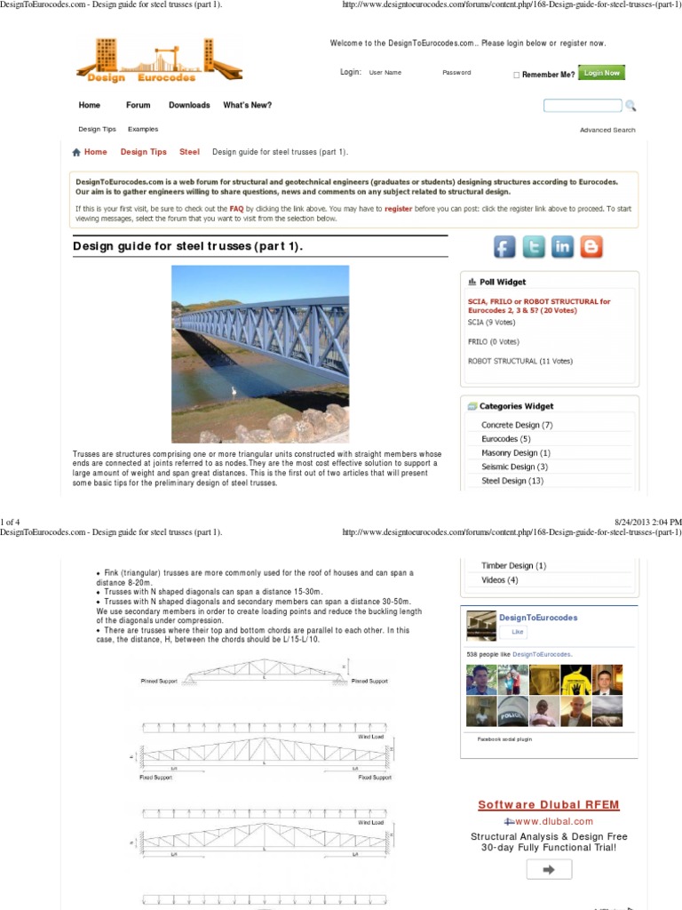 Design Guide For Steel Trusses (Part 1) | PDF | Truss | Structural ...