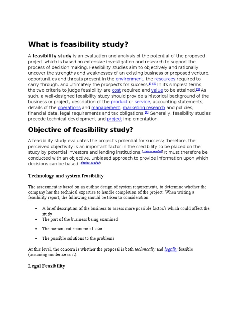 What Is Feasibility Study | PDF | Feasibility Study | Business