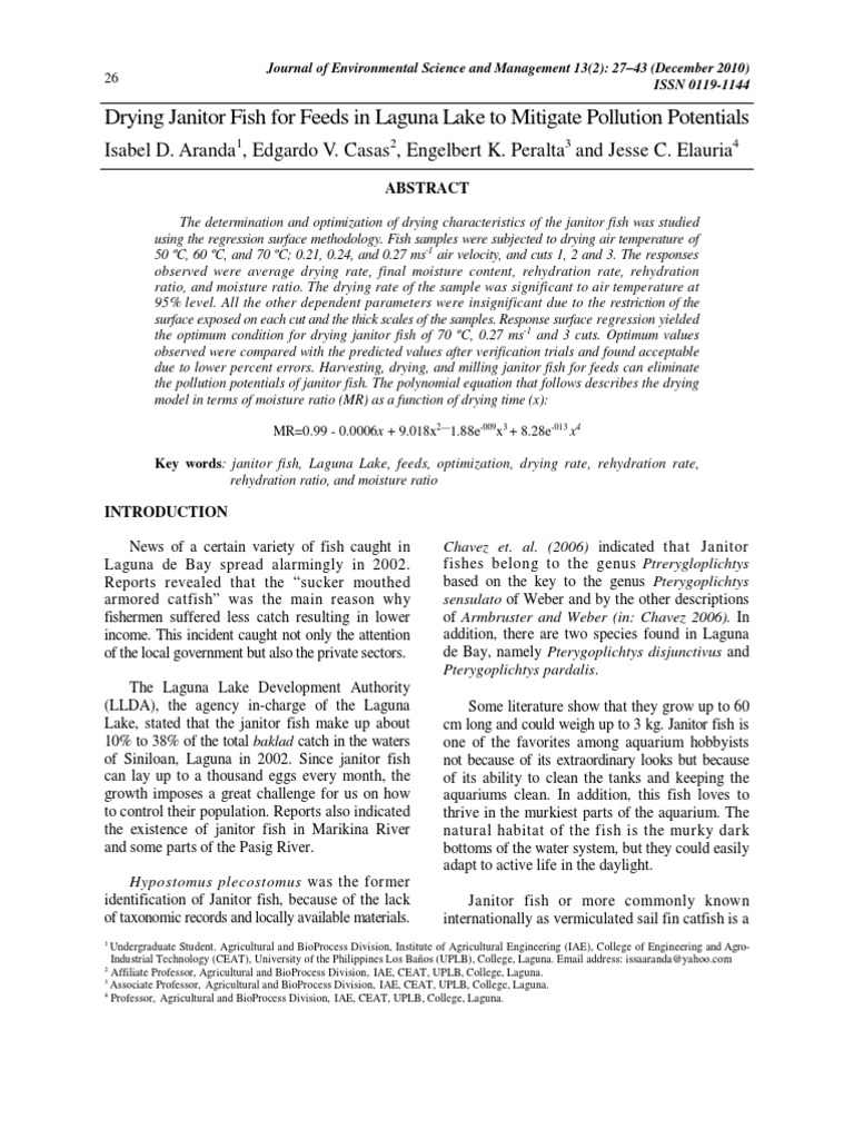 Janitor Fish | PDF | Regression Analysis | Analysis Of Variance