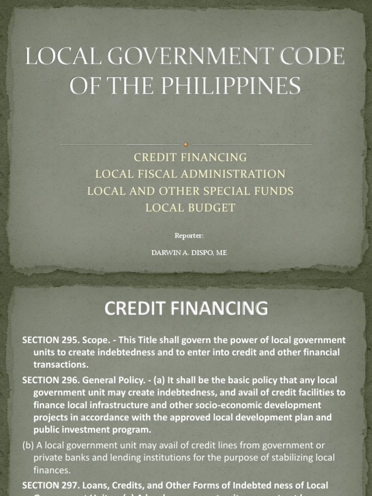 Local Government Code of The Philippines | PDF | Loans | Securities ...
