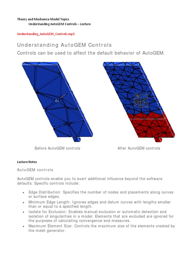 AutoGEM Controls Overview and Procedure | PDF | Dialog Box | Curvature