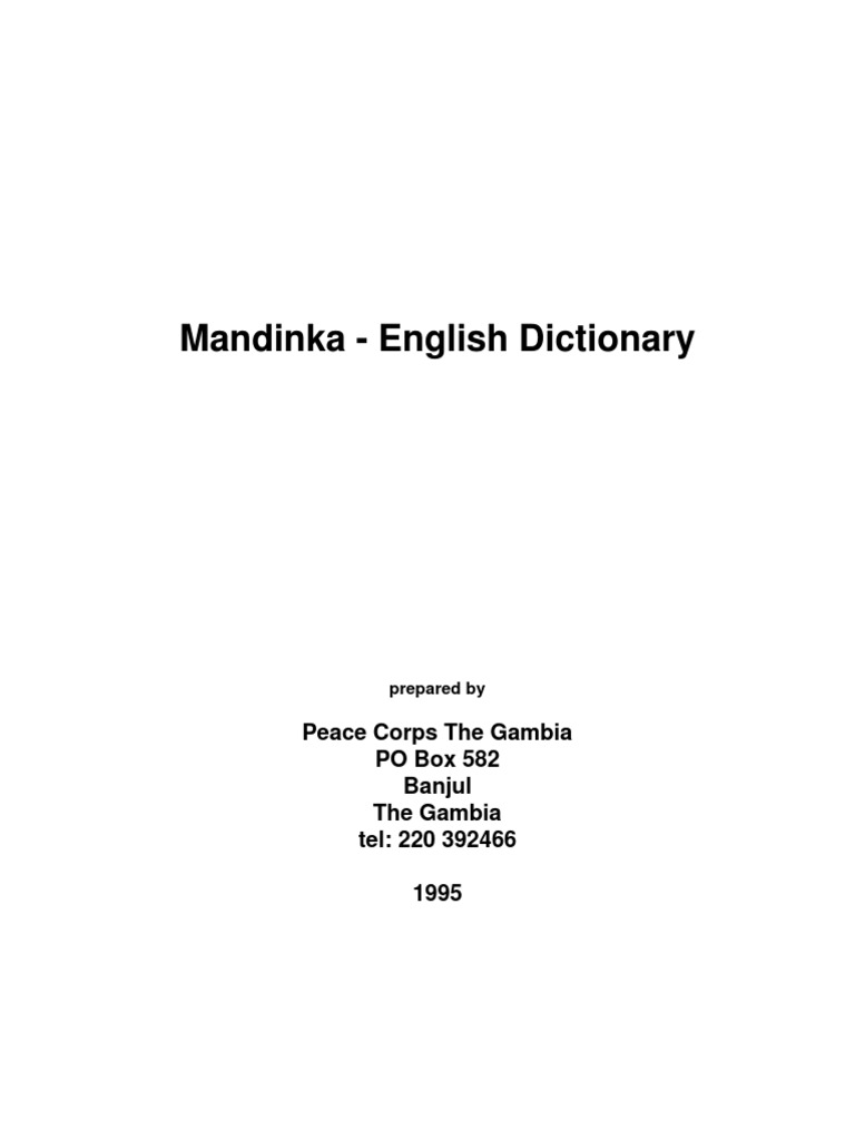 English Mandinka Dictionary | PDF