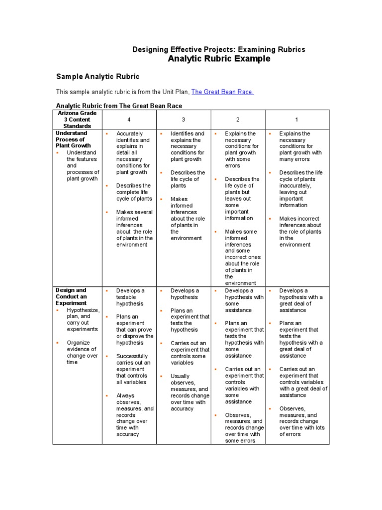 Analytic Rubric | PDF | Experiment | Hypothesis