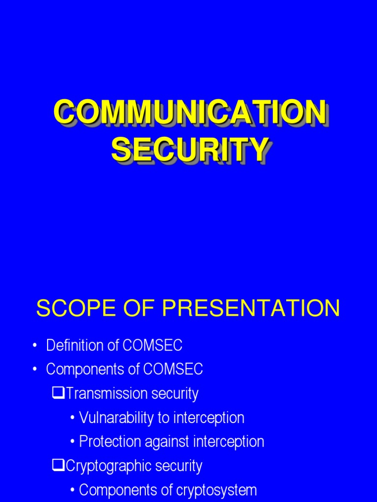 Communication Security Pdf Physical Security Cryptography