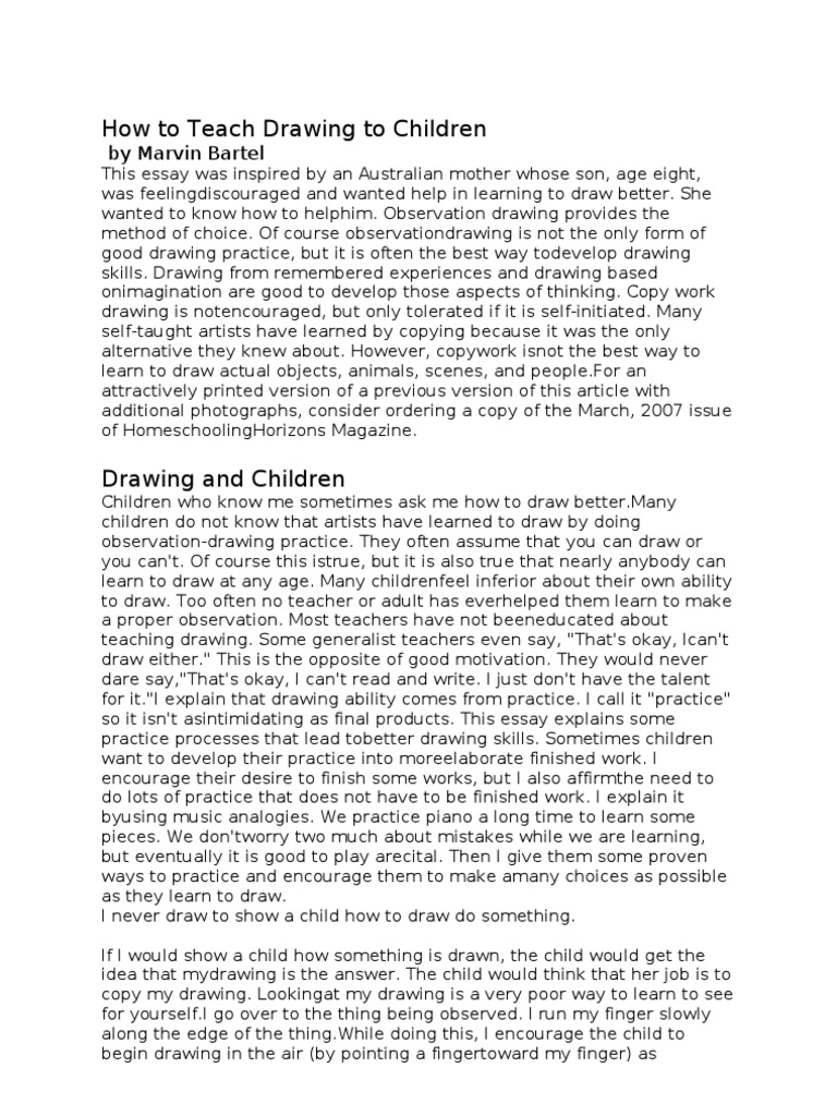 How To Teach Drawing To Children | PDF | Drawing | Teaching And Learning
