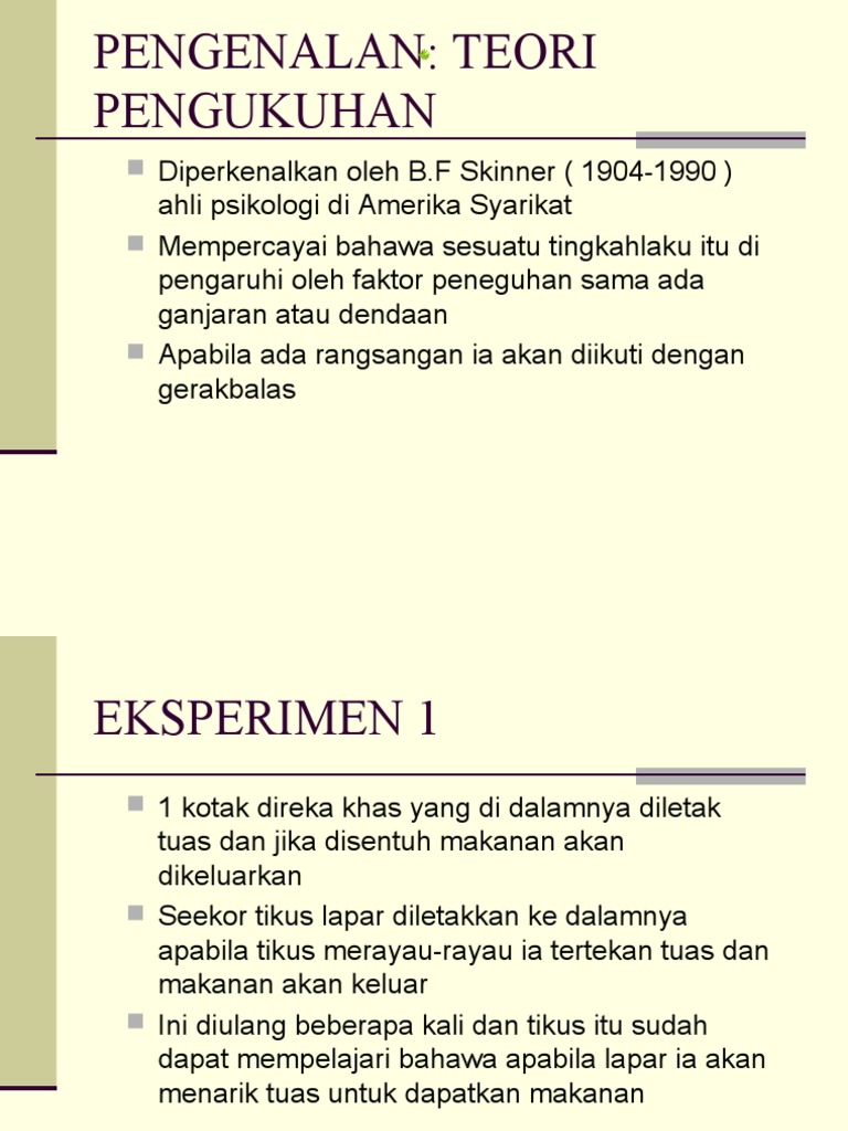 5.2 Teori Skinner-Kaedah Pengukuhan | PDF