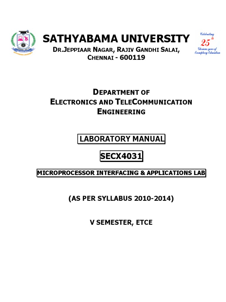 Microprocessor Labmanual | PDF | Assembly Language | Instruction Set