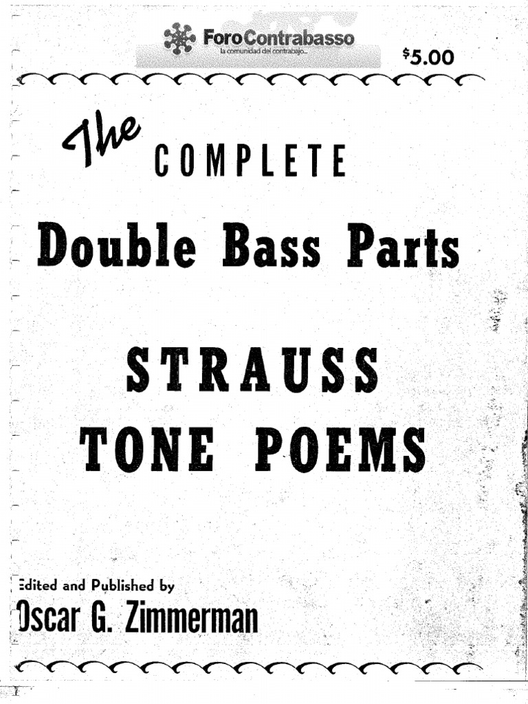Zimmerman - The Complete Double Bass Parts Strauss Tone Poems | PDF