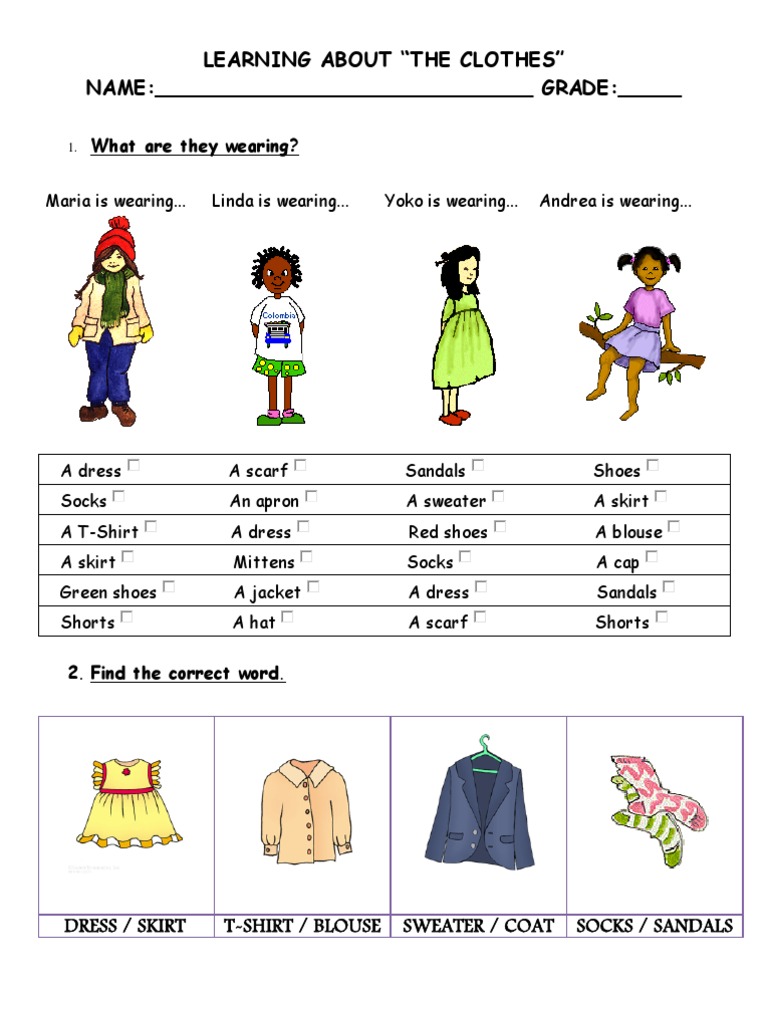 Learning About "The Clothes" NAME: - GRADE | PDF | Lifestyle